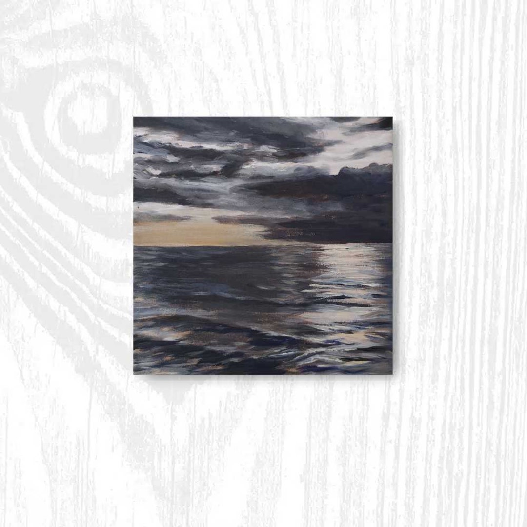 PEWTER SEA SUNRISE Unframed Original Sunrise Seascape Painting ...