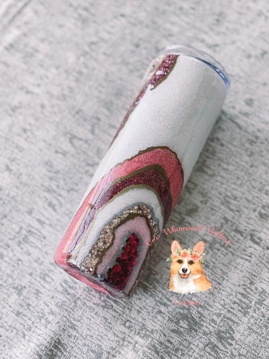 Vaso de geoda de cristal glitter personalizado Regalo de dama de honor ...