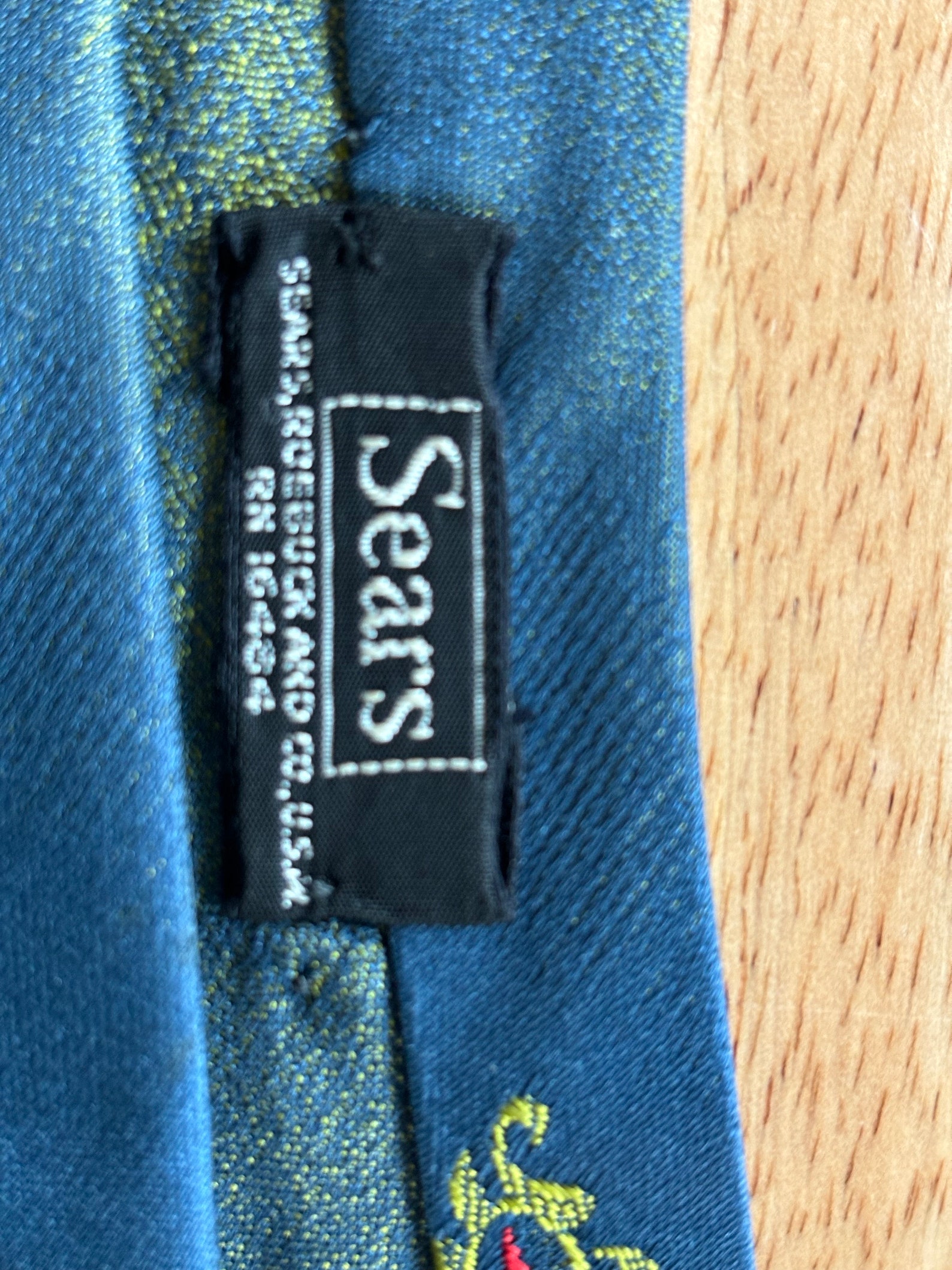 Sleek, Silky, Sears 50s Sharkskin Emblem, Cravat, Necktie - Etsy
