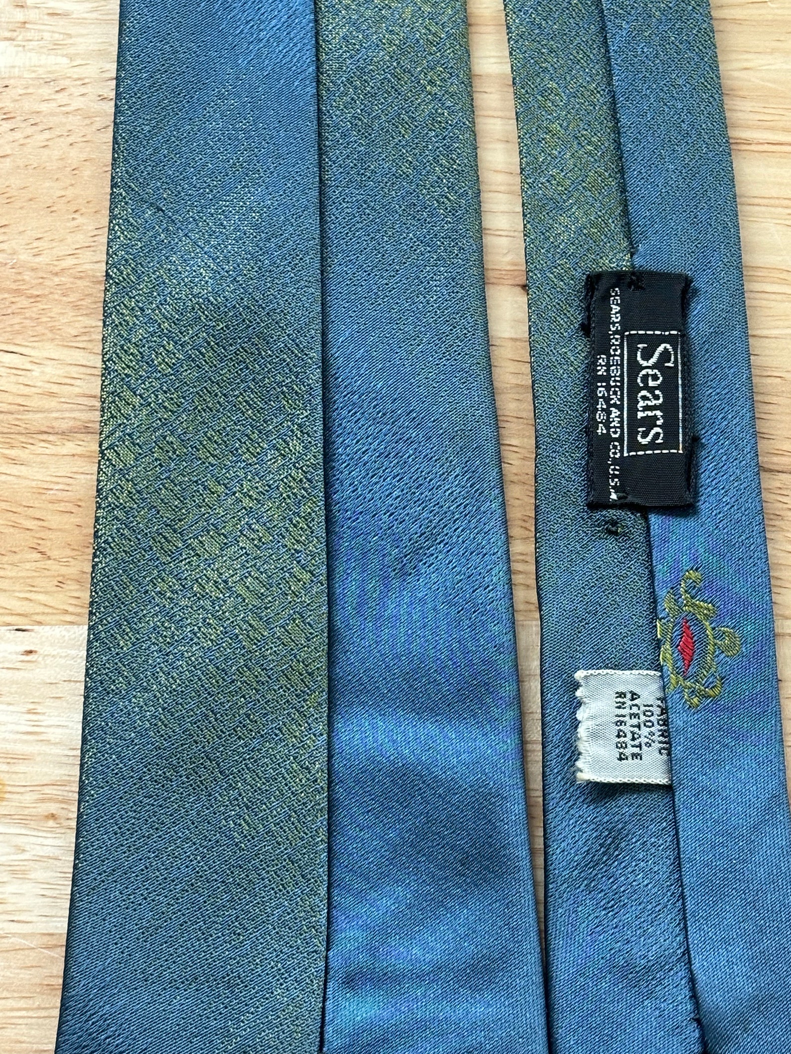 Sleek, Silky, Sears 50s Sharkskin Emblem, Cravat, Necktie - Etsy