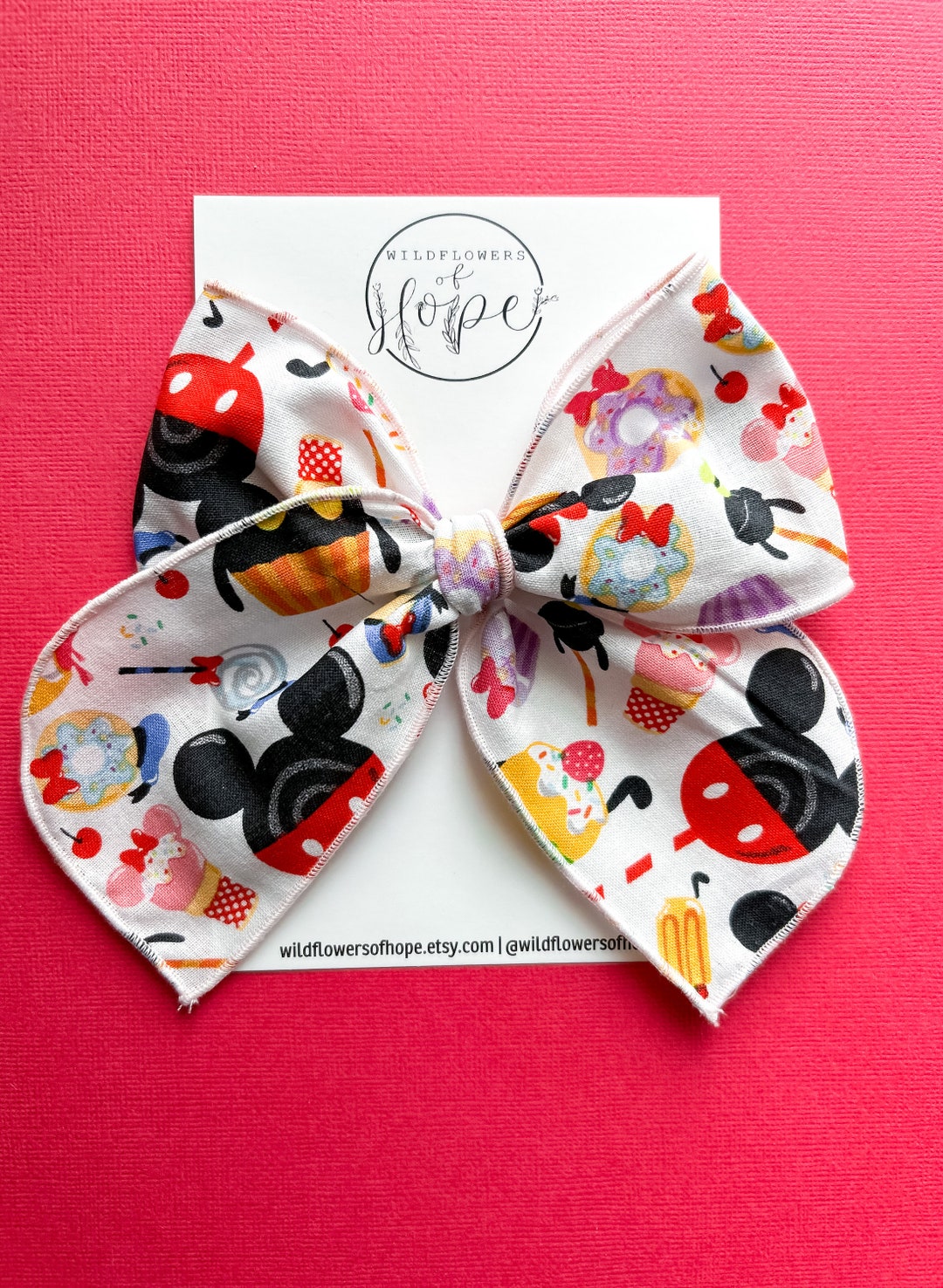 Mickey Snacks Bow, Minnie Hair Bow, Disney Snacks Bow - Etsy