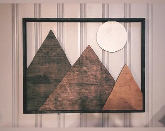 Resin Epoxy Wall Art Mountain Scene With Stone - Etsy