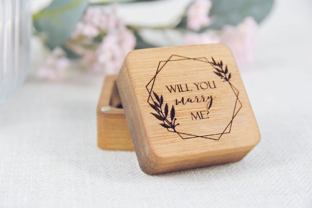 Unique Engagement Ring Box, Custom Made Engagement Box, Walnut Wood ...