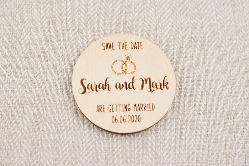 Save the Date Wooden Magnets - Small Wedding Favors - Save the Date ...