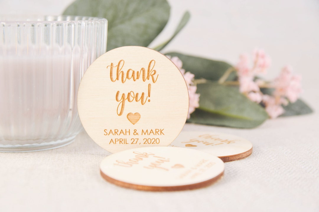 Wooden Wedding Magnets - Small Wedding Thank You Favos - Wedding Favors ...