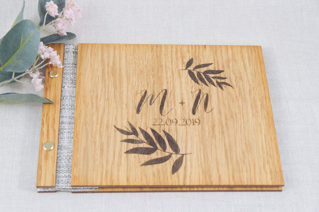 Engraved Wedding Book Guest Book Photo Album Eeddingscrapbook Wedding ...