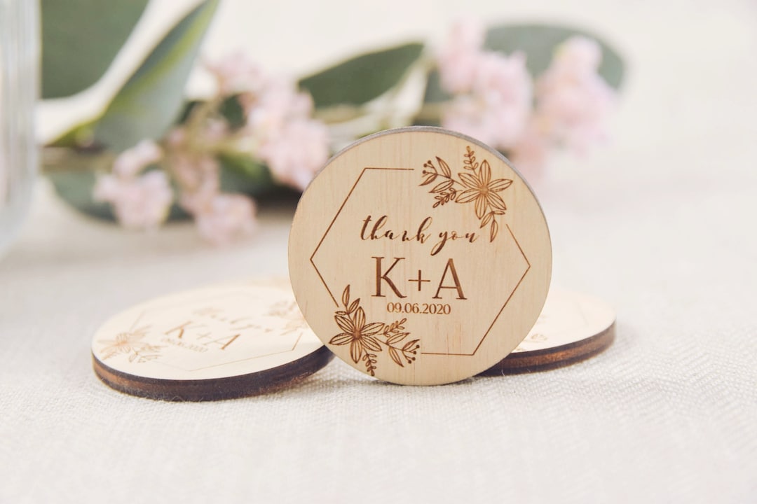 Wooden Thank You Magnets, Wedding Thank You Favor, Favors for Guests ...
