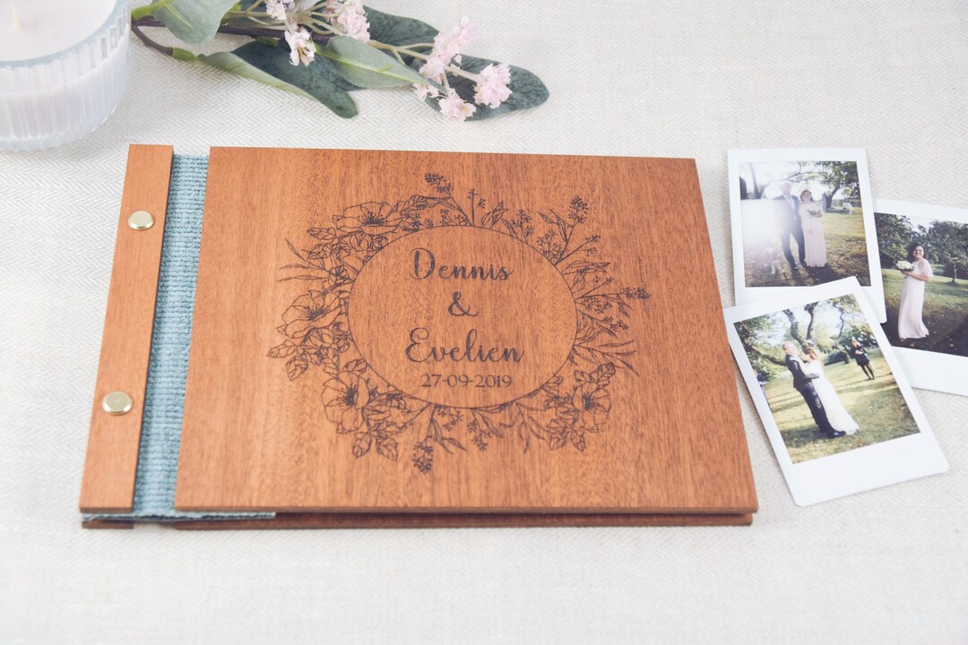 Couple Personalized Book Personalized Walnut Photo Album Cover Wedding ...
