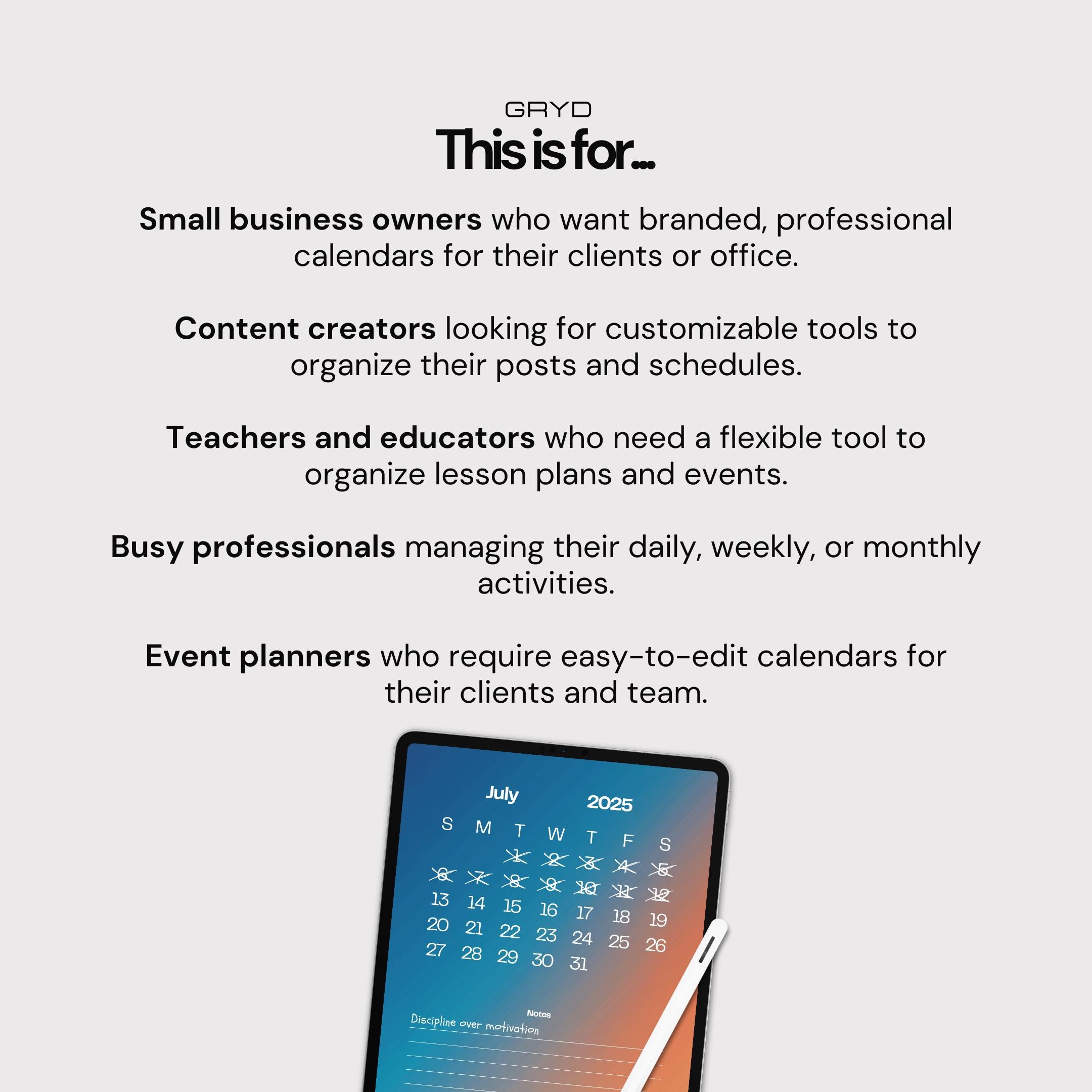 Editable 2025 Calendar Bundle | Canva Templates | Easy to Use | Digital ...