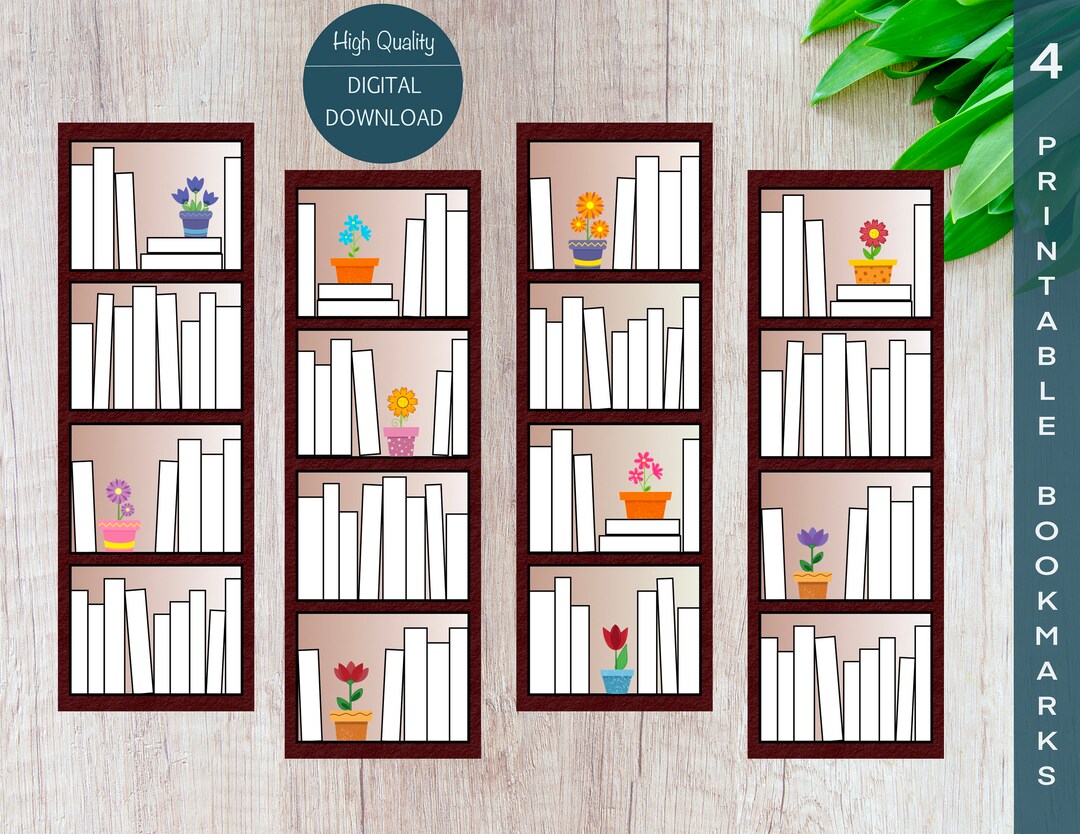 Printable Bookshelf Reading Tracker Bookmarks-bookshelf - Etsy