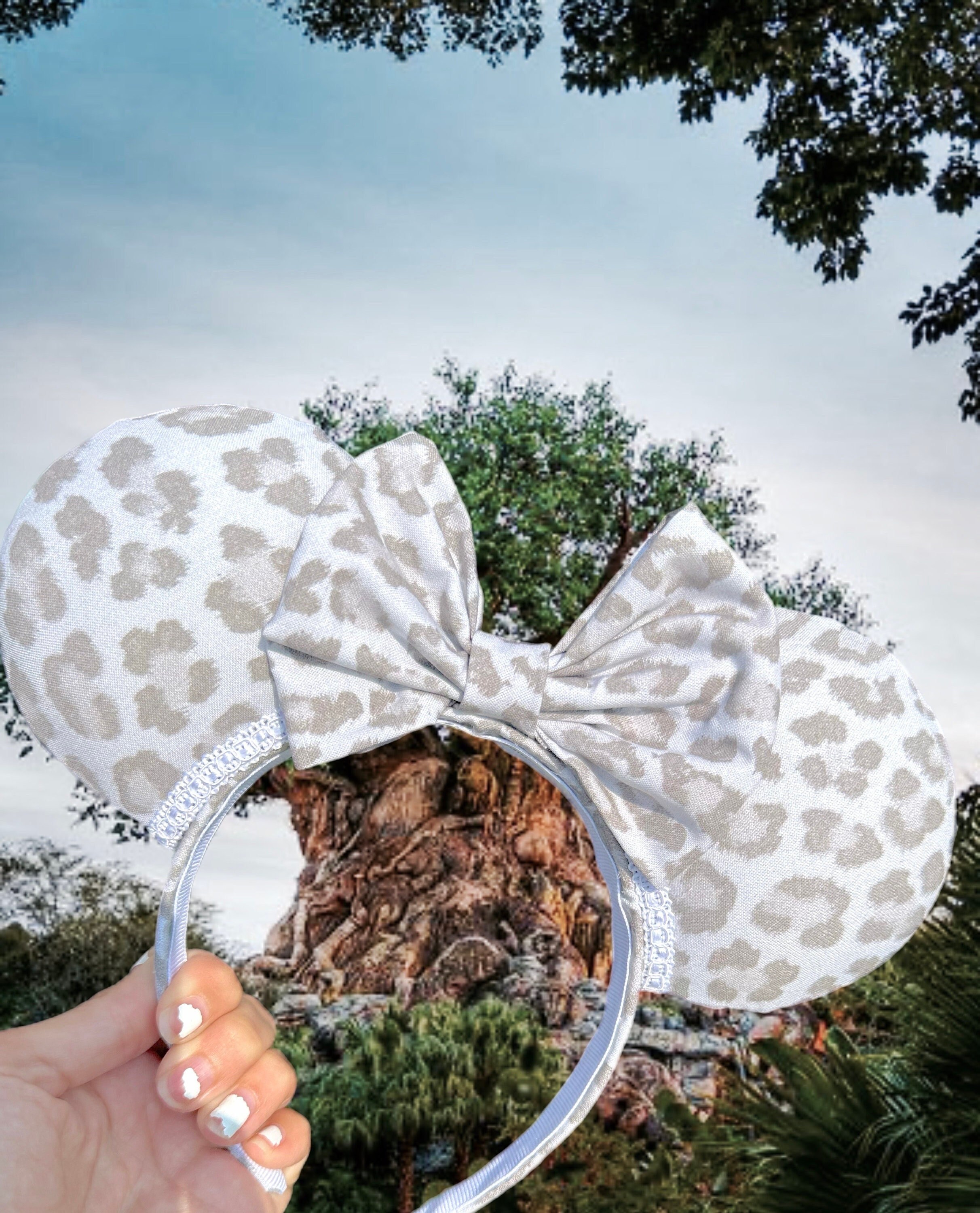 Neutral Gray Leopard Minnie Ears, Leopard Print Headband, Leopard Mouse ...