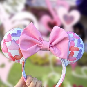 Valentines Day Water Color Heart Mouse Ears - Etsy
