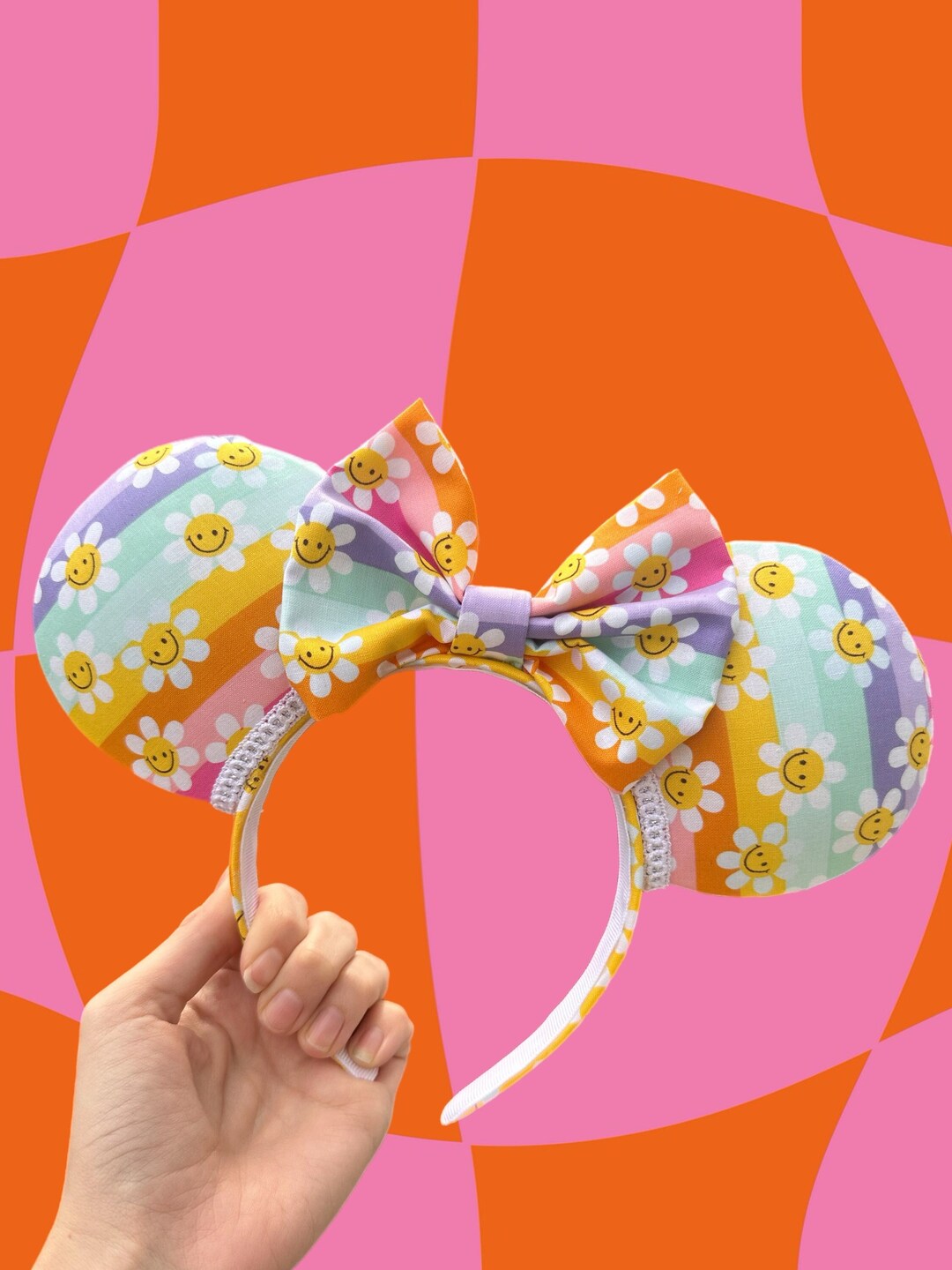Sunshine Groovy Happy Daisy Flower Mouse Ears, Flower Mouse Ears, Cute ...