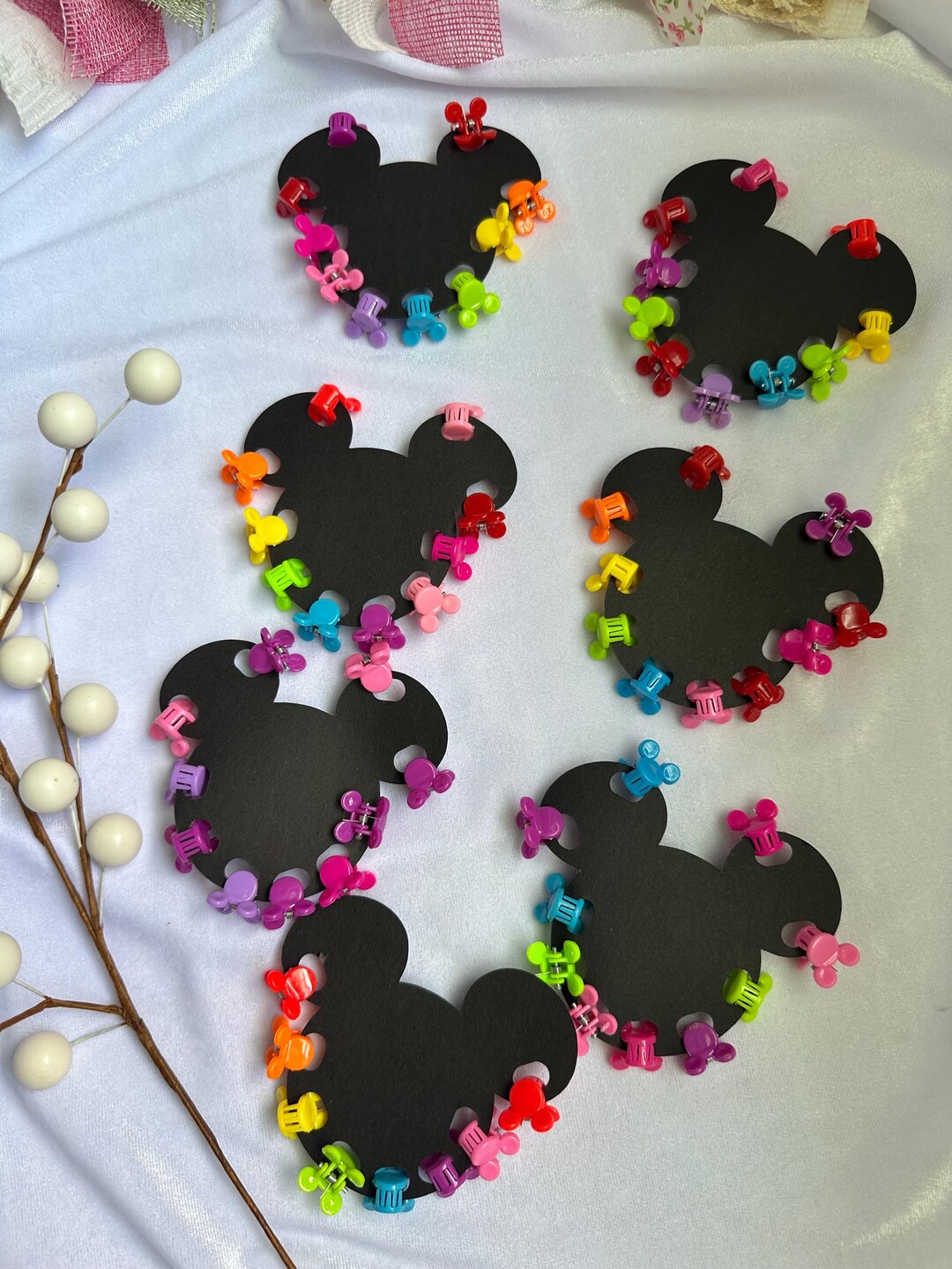 Mickey Hair Clips, Rainbow Mouse Hair Clips - Etsy
