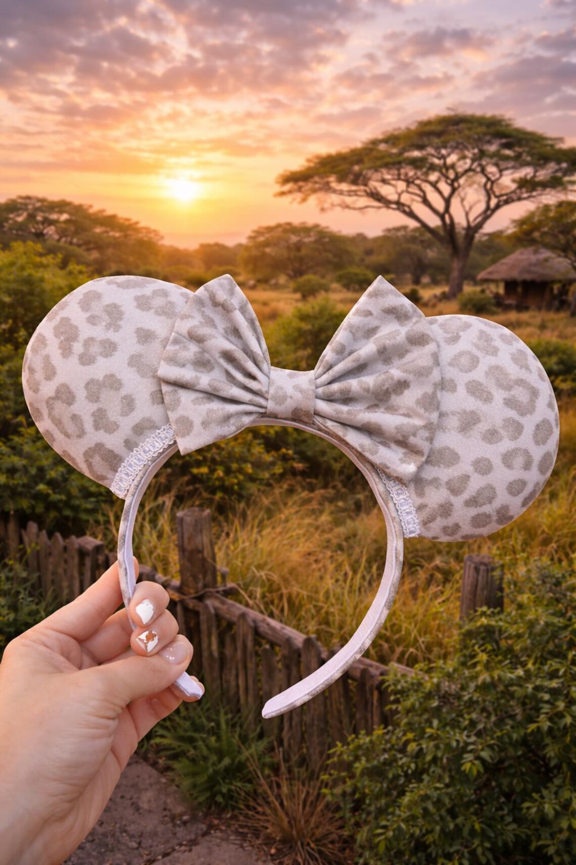 Neutral Gray Leopard Minnie Ears, Leopard Print Headband, Leopard Mouse ...