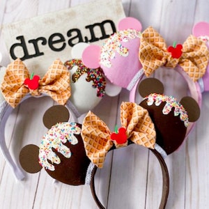 Ice Cream Mouse Ears, Ice Cream Headband, Ice Cream Bar Ears, Custom ...