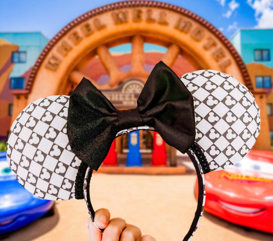 Small Black and White Checkered Mickey Ears, Classy Mouse Ears - Etsy