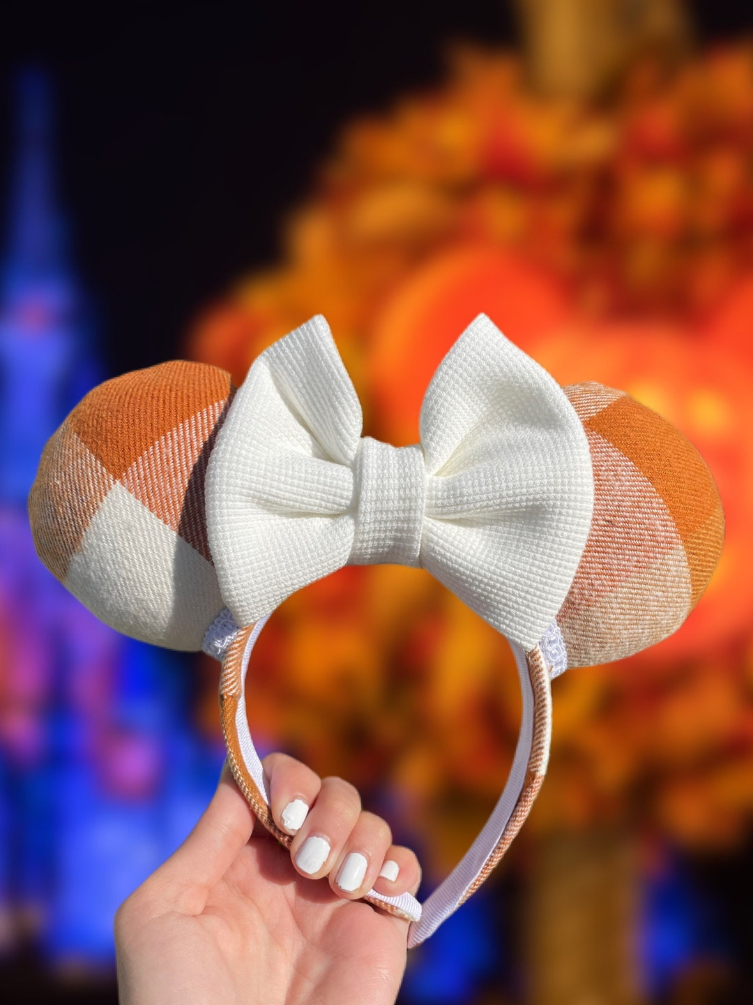 Cozy Pumpkin Spice Fall Plaid Mouse Ears, Fall Mouse Ears, Halloween ...