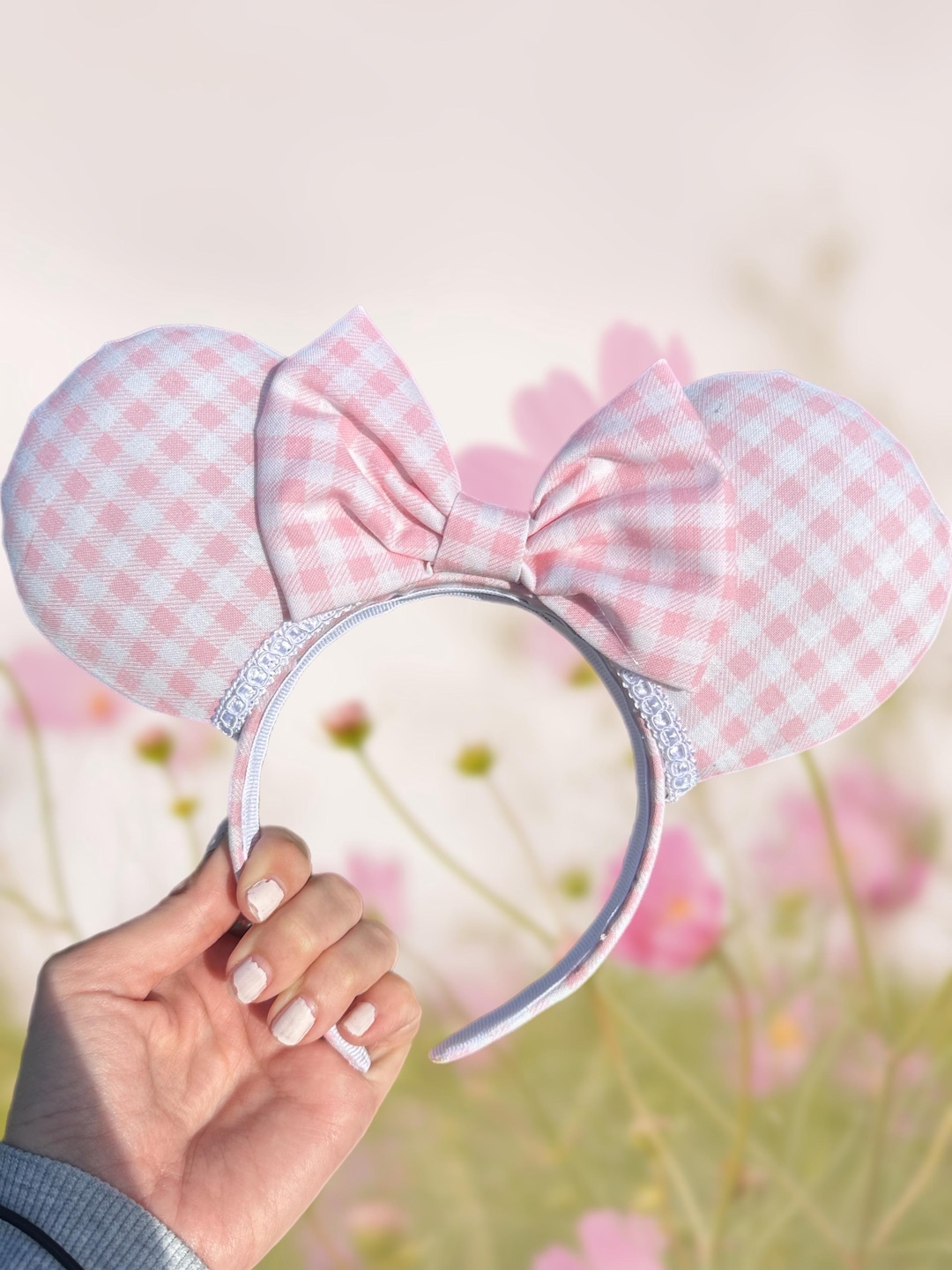 Pink Picnic Gingham Mouse Ears - Etsy