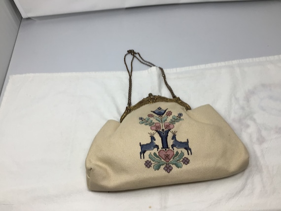 Needle Point Vintage Purse (I2) - Gem