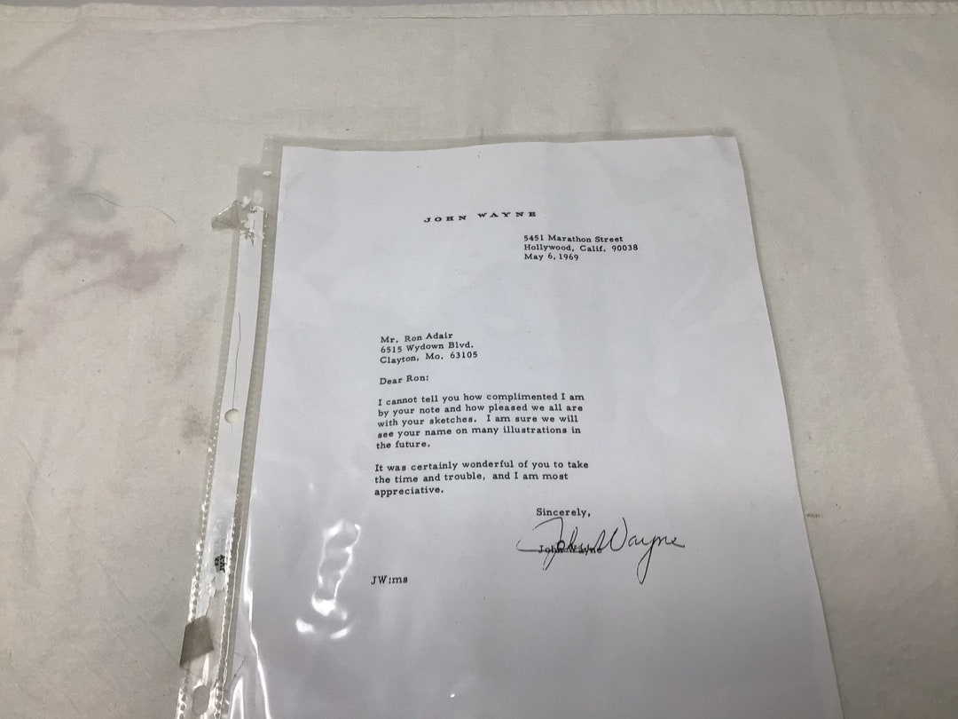John Wayne Signed Letter (F2) - Etsy