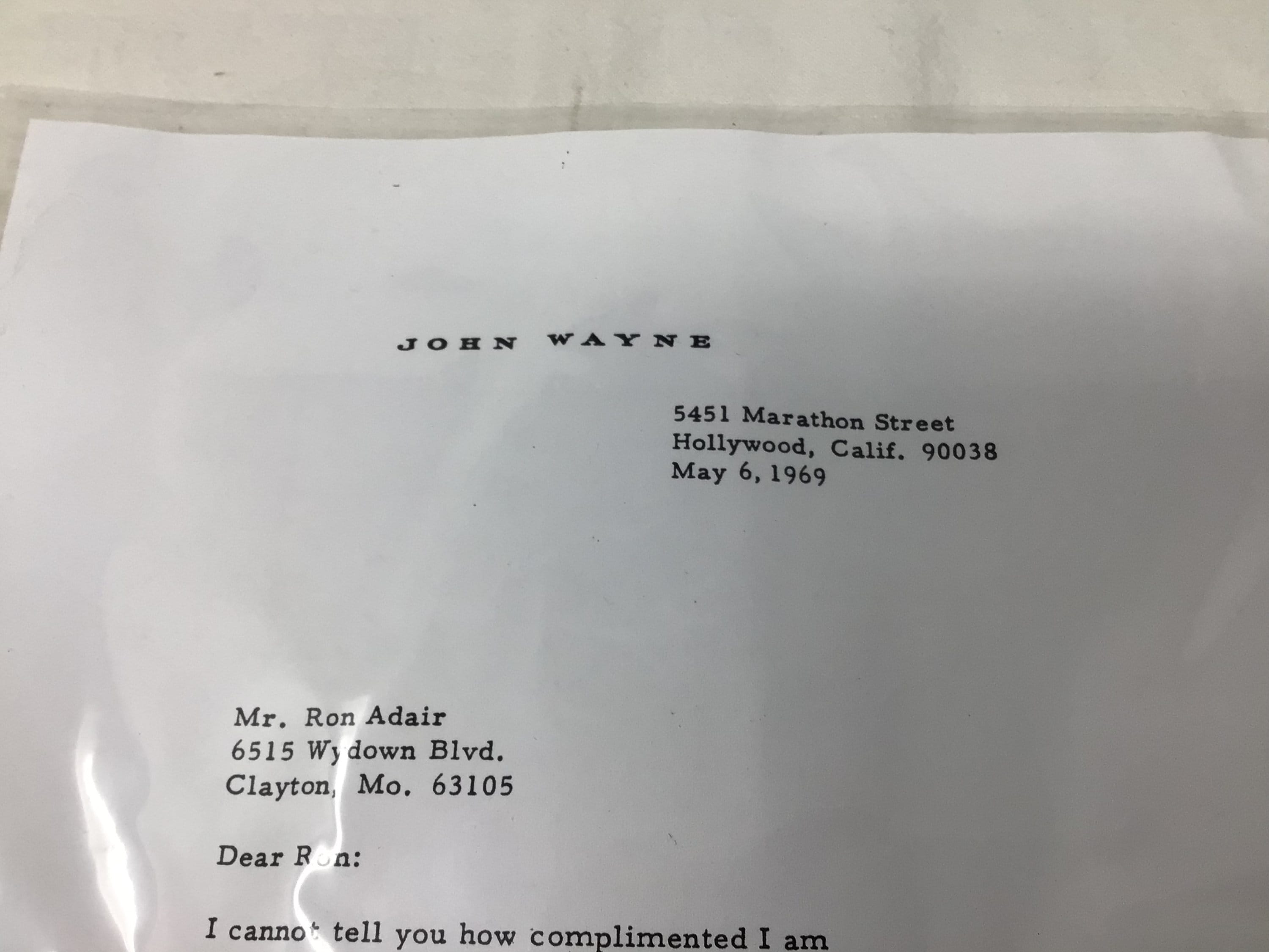 John Wayne Signed Letter (F2) - Etsy