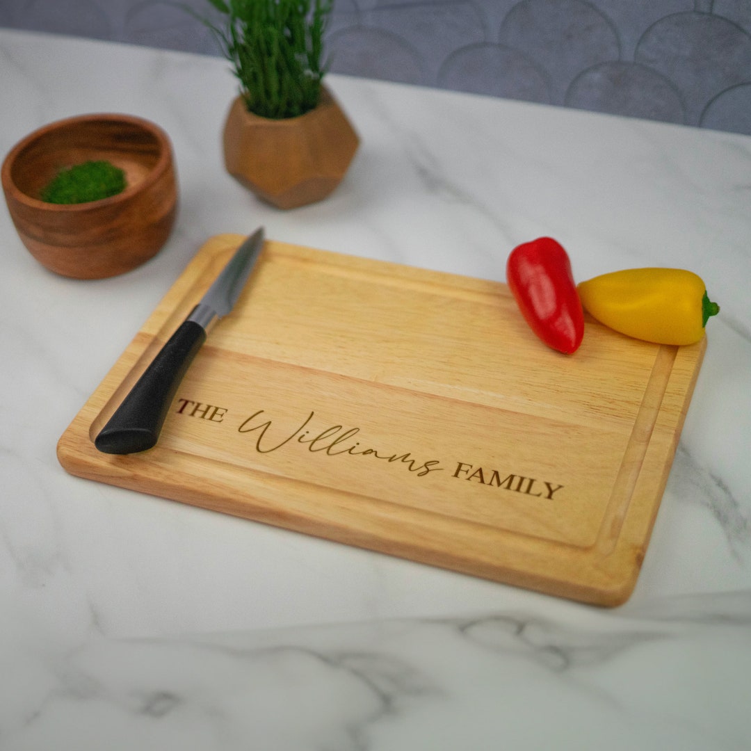 Personalised Engraved Chopping Board Surname Family New Home ...
