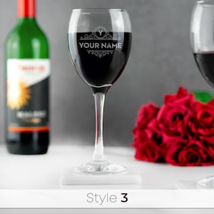 Personalised Wine Glass Laser Engraved Your Own Message Bespoke Designs ...