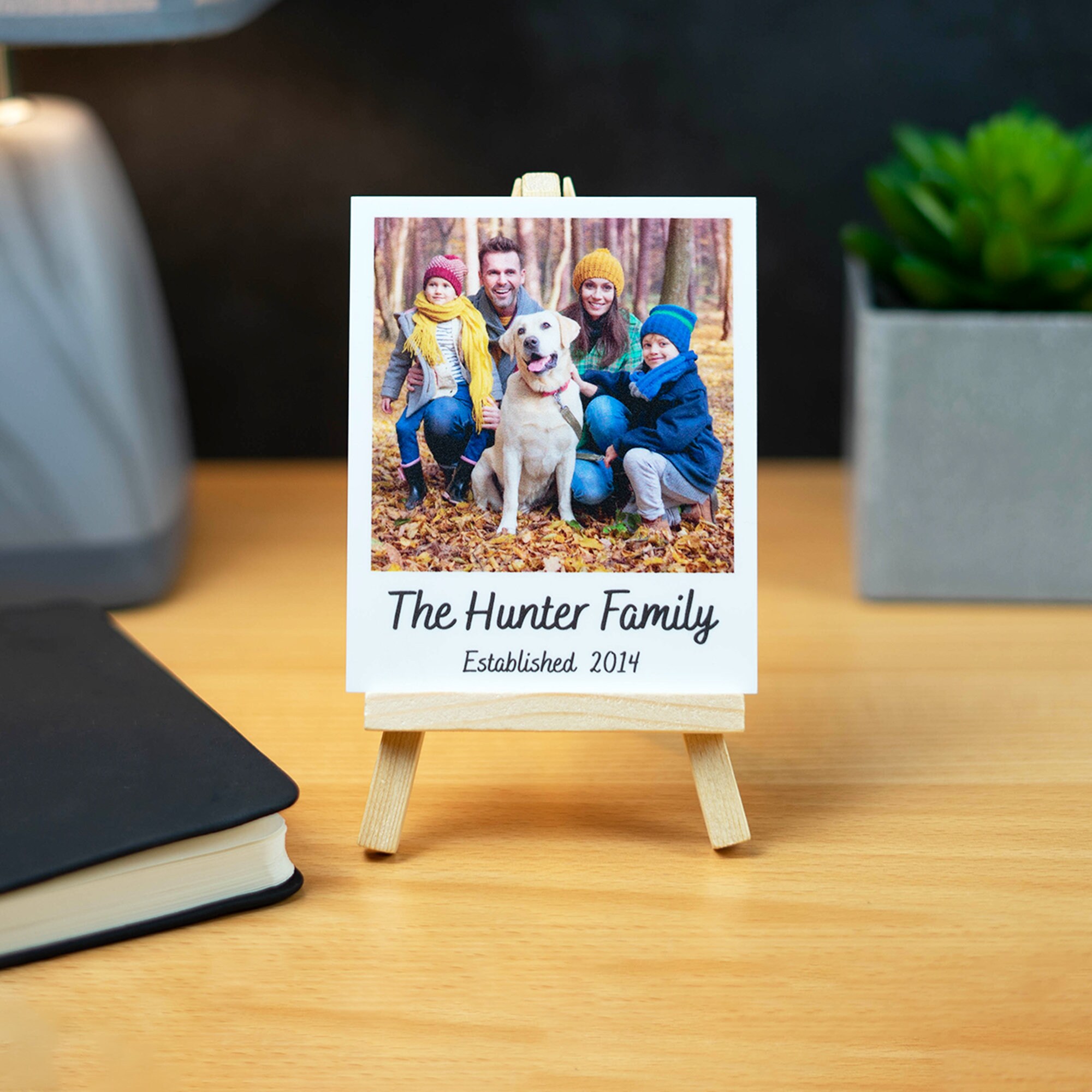 Personalised Photo Block Gift Unique Retro Style Print With Easel Stand ...