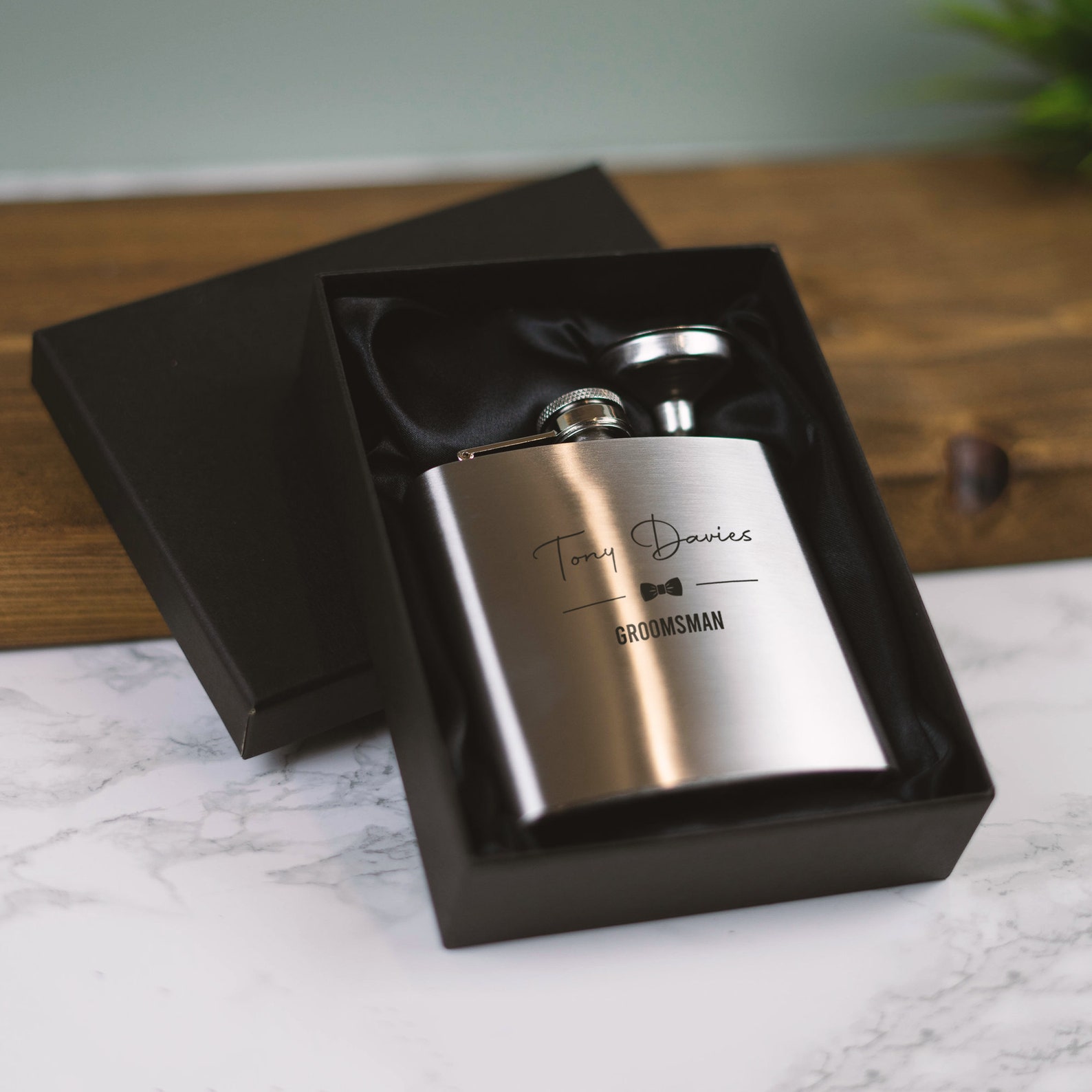 Personalised Engraved Hip Flask Custom 6oz Hipflask Wedding Gift Idea ...