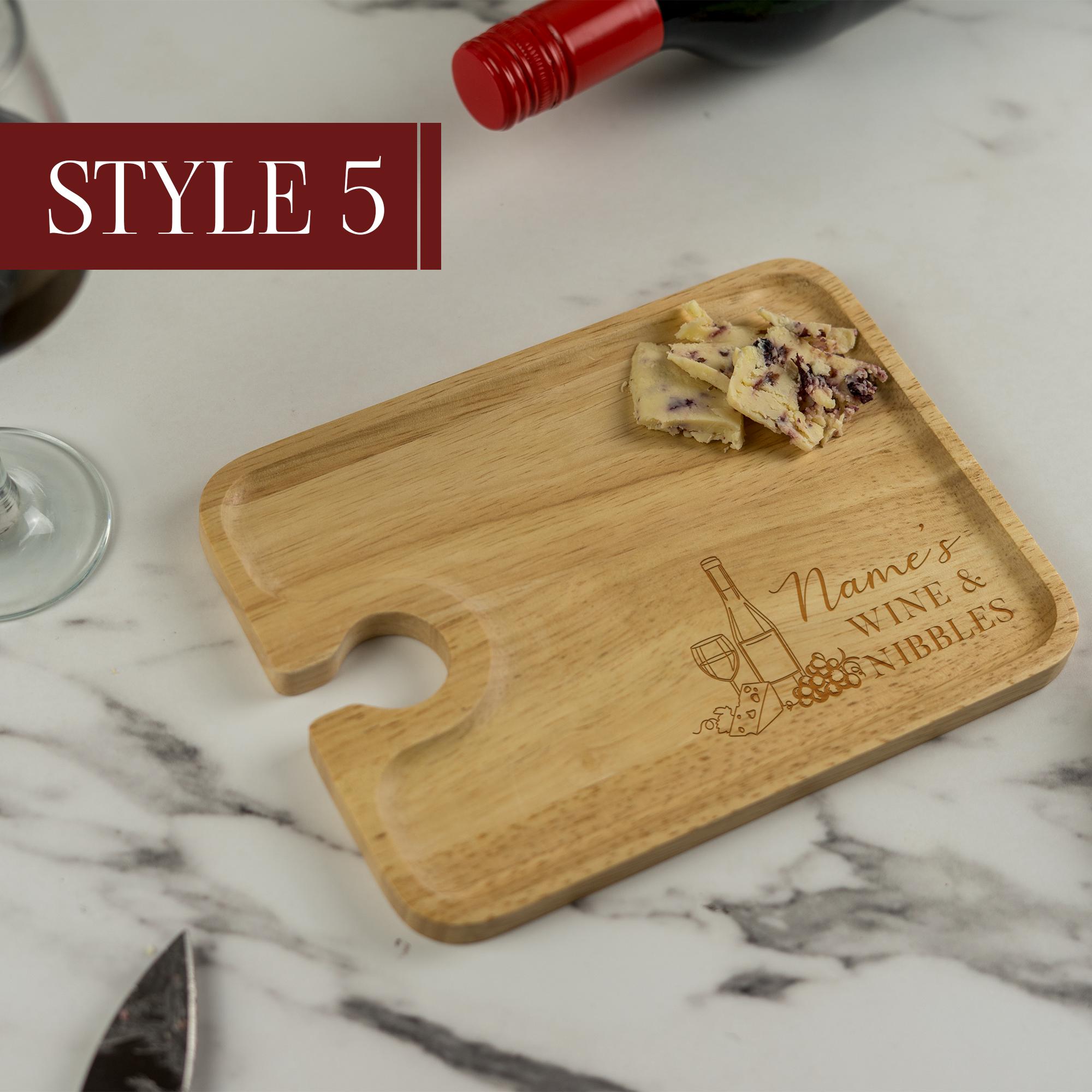 Personalised Wooden Wine and Nibbles Board Charcuterie Chopping Board ...