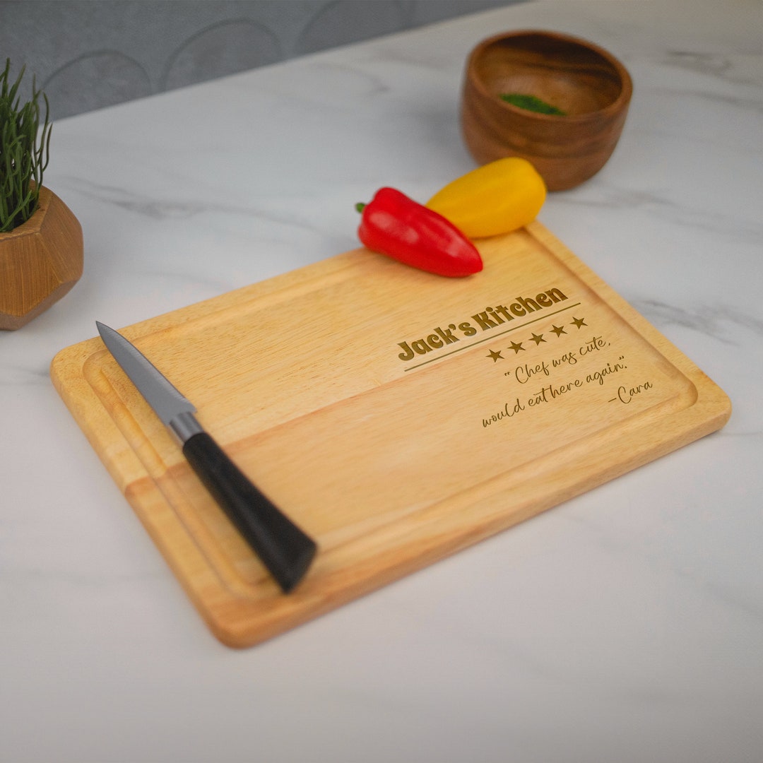 Personalised Engraved Chef Was Cute Chopping Board - Customised Wooden ...