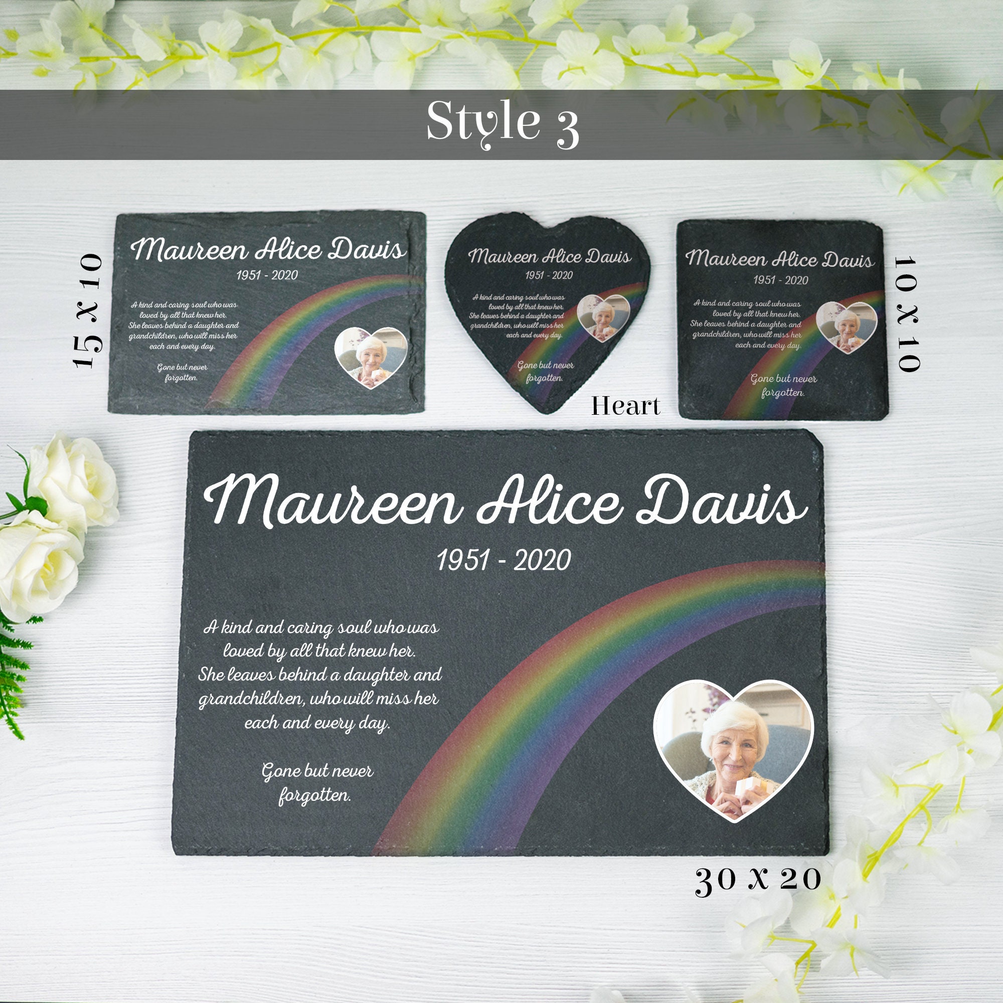 Personalised Photo Slate Memorial Plaque Custom Slate Plaque - Etsy UK