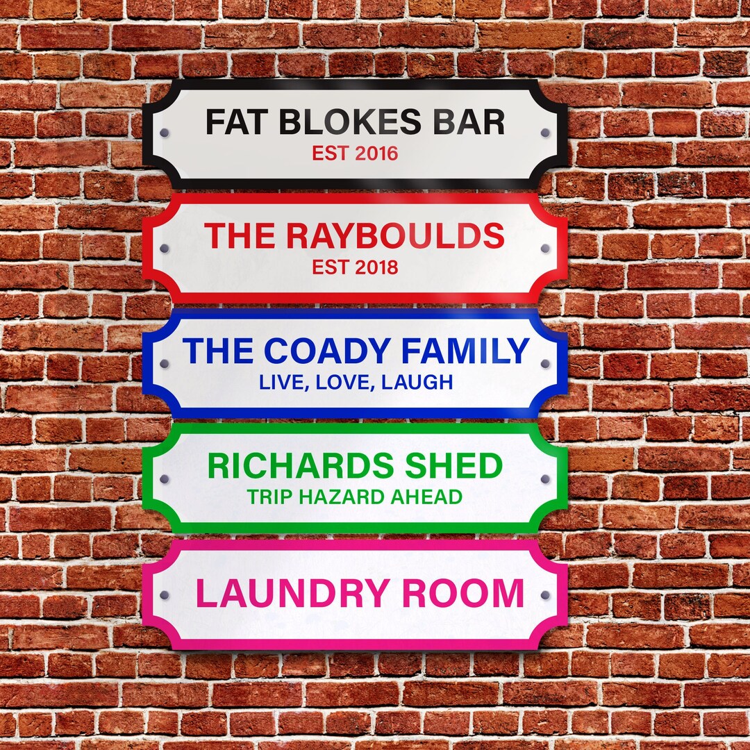 Personalised Street Sign Acrylic Printed Outdoor & Indoor Custom Plaque ...