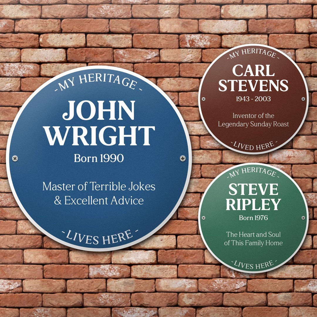 Personalised Heritage Plaque | Custom Metal Man Cave Sign, Bar Sign ...