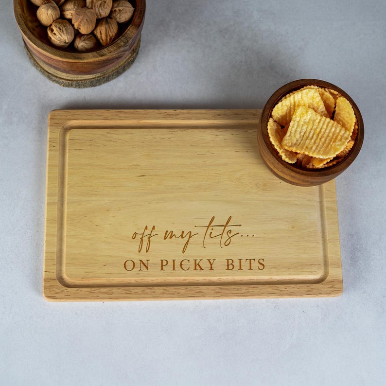 Personalised off My T**ts on Picky Bits Board Charcuterie Chopping ...