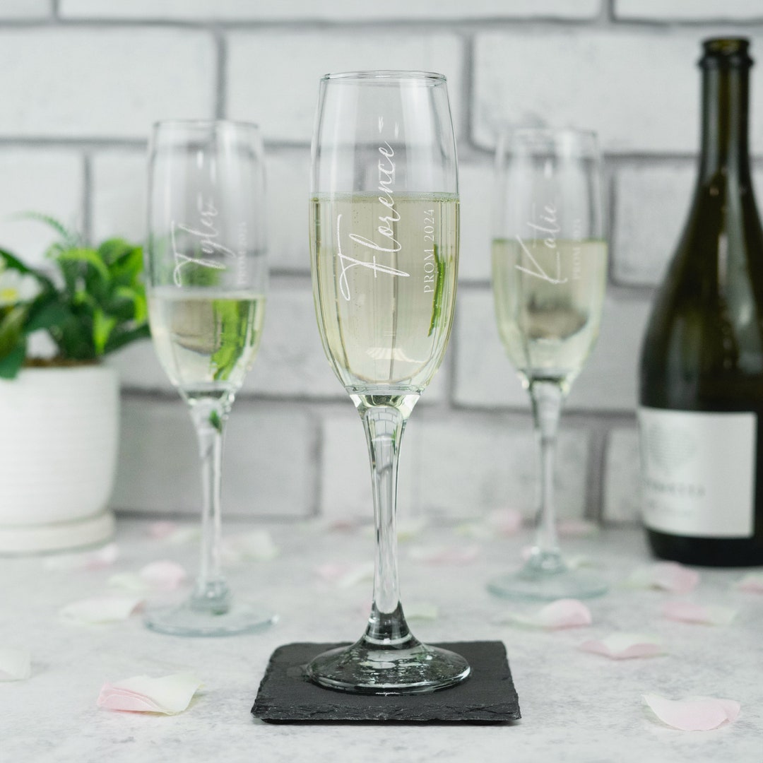 Personalised Champagne Flute Prom Glass Laser Engraved Prom Queen Gift ...