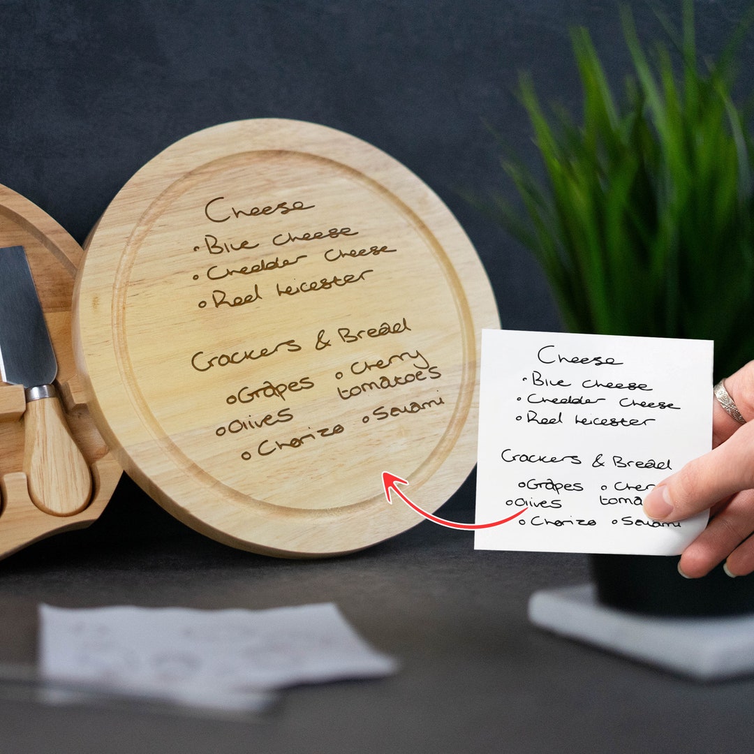 Personalised Cheese Board Custom Handwriting Engraved Any Message ...