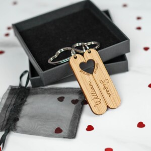 Personalised Keyring | Custom Engraved Couples Keyring Set for Keys ...