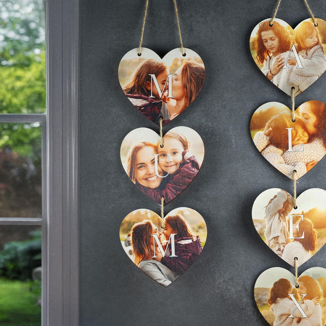 Personalised Custom Hanging Wall Heart Home Ornaments Name and Your Own ...
