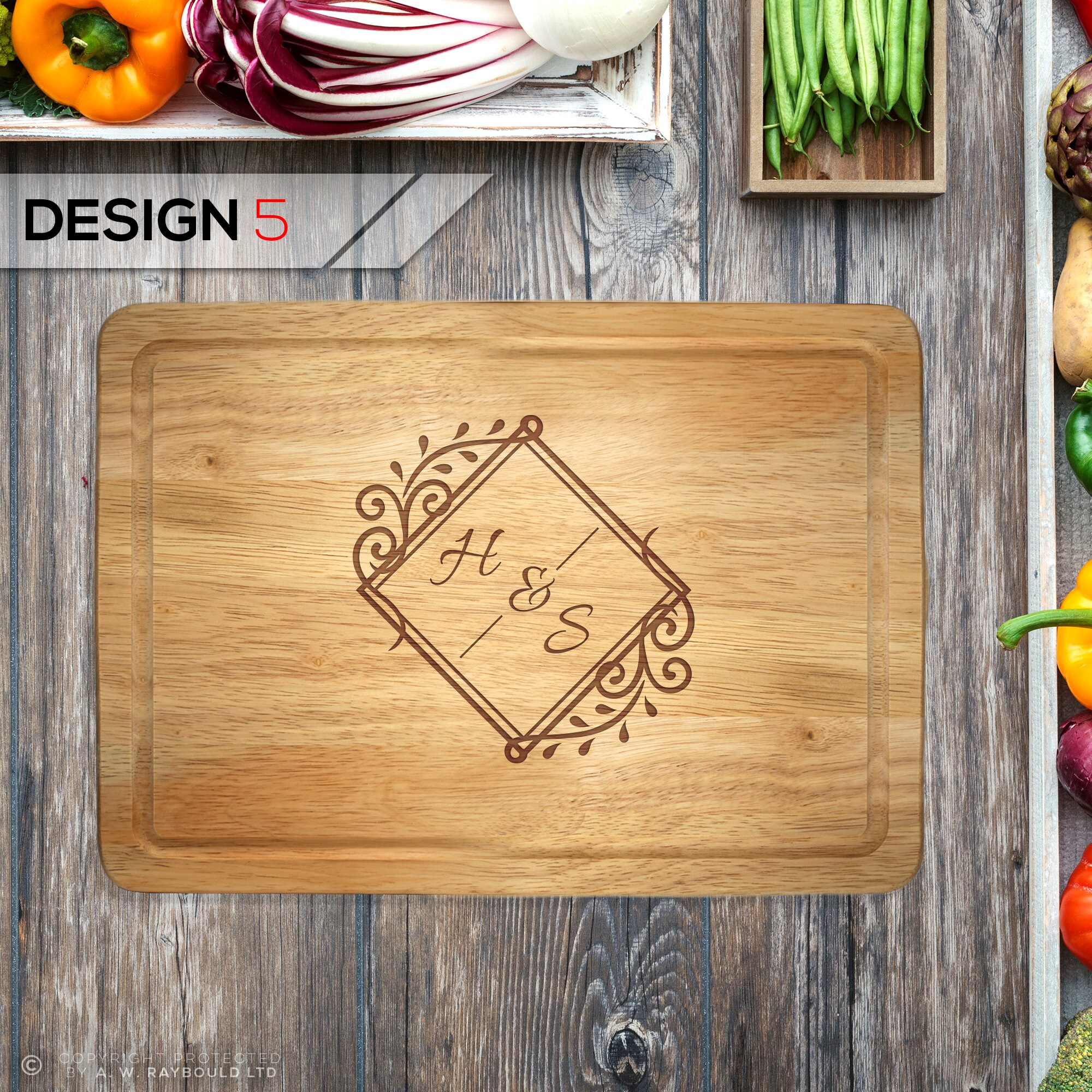 Personalised Wedding Gift Engraved Chopping Board Rectangle Wooden ...