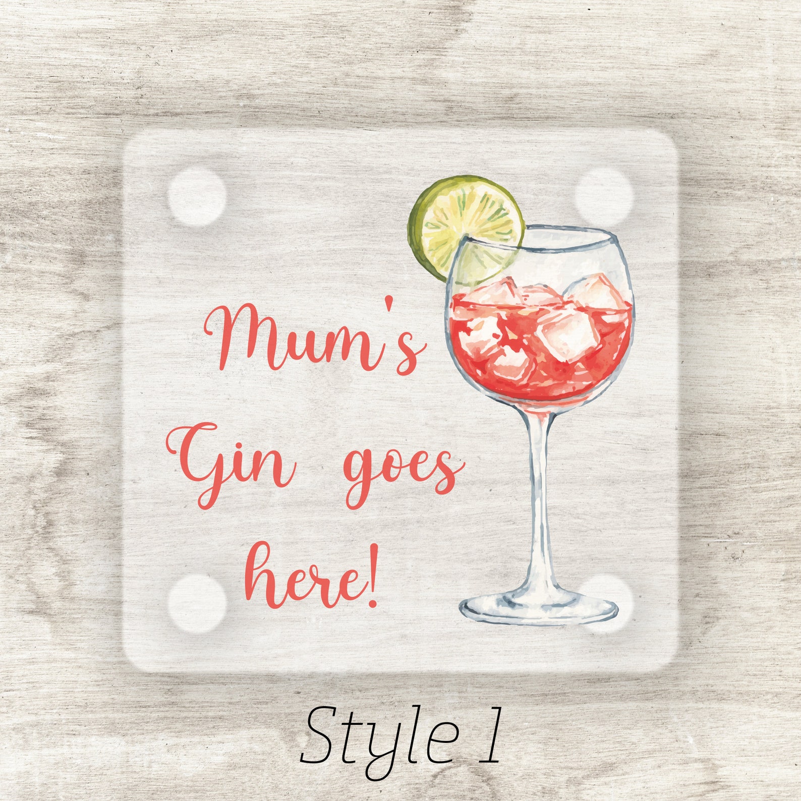 Personalised Coaster Printed Any Message Glass Effect Acrylic Drink ...
