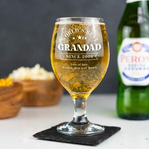 Personalised Beer Glass - Custom Engraved Stemmed Ale Glass Gift Any ...