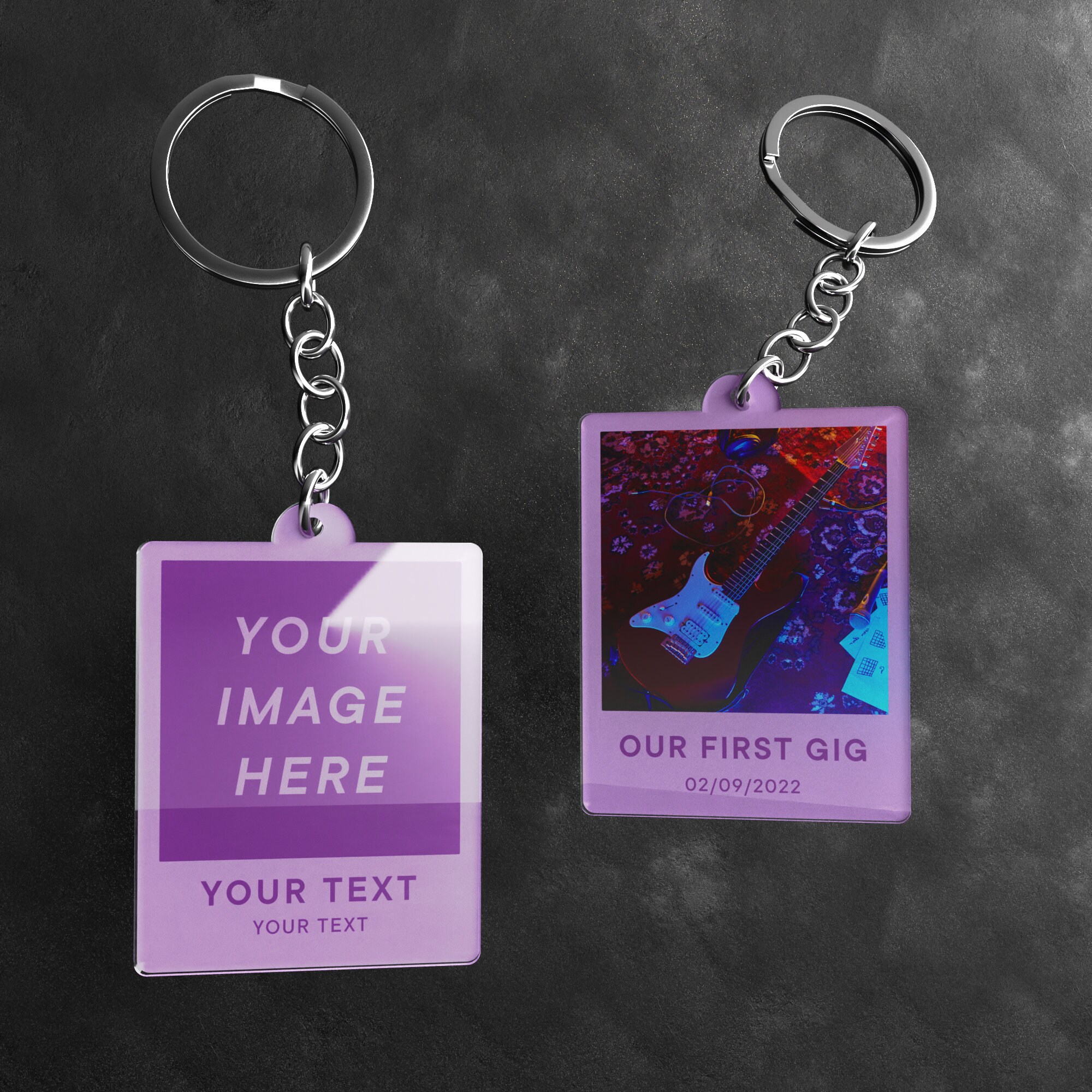 Personalised Photo Keyring Custom Your Own Image and Message - Etsy UK