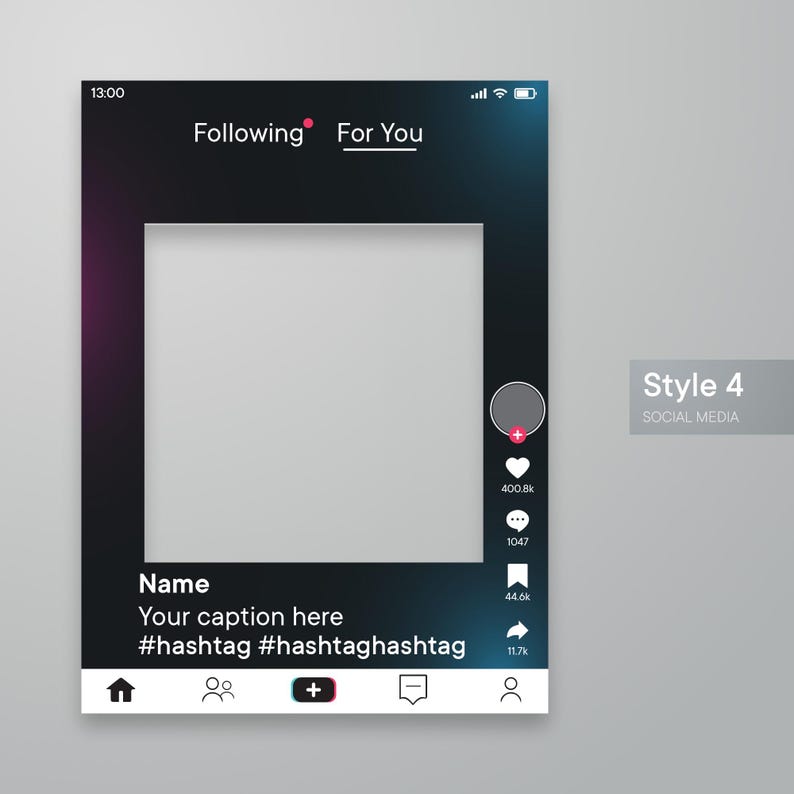 Customisable Social Media Selfie Frame Bespoke Instagram Facebook ...