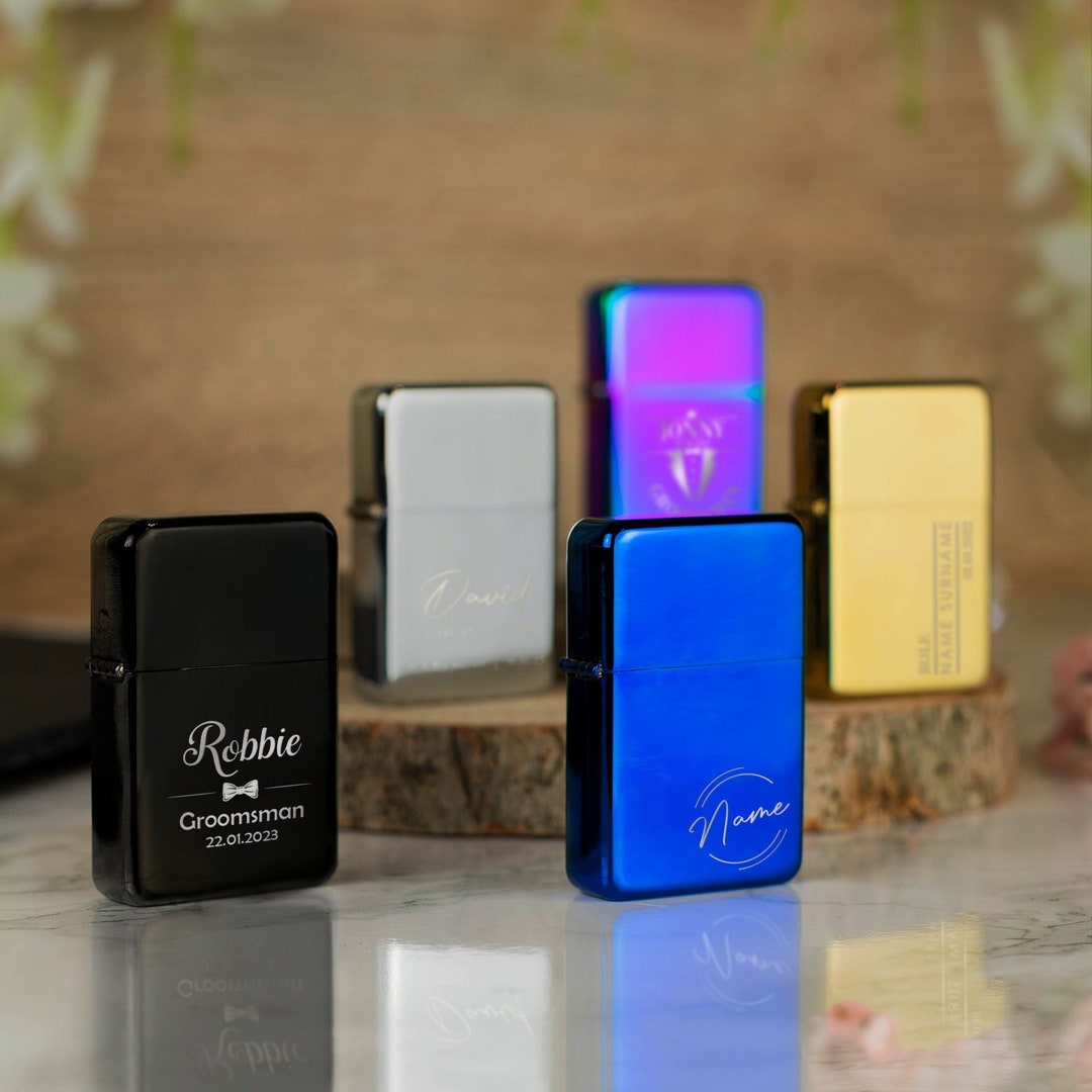 Personalised Lighter Engraved Wedding Gift | Groomsman, Usher, Best Man ...