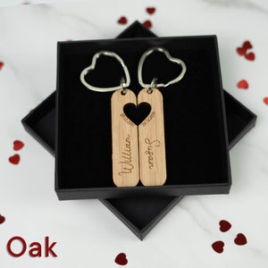 Personalised Keyring | Custom Engraved Couples Keyring Set for Keys ...