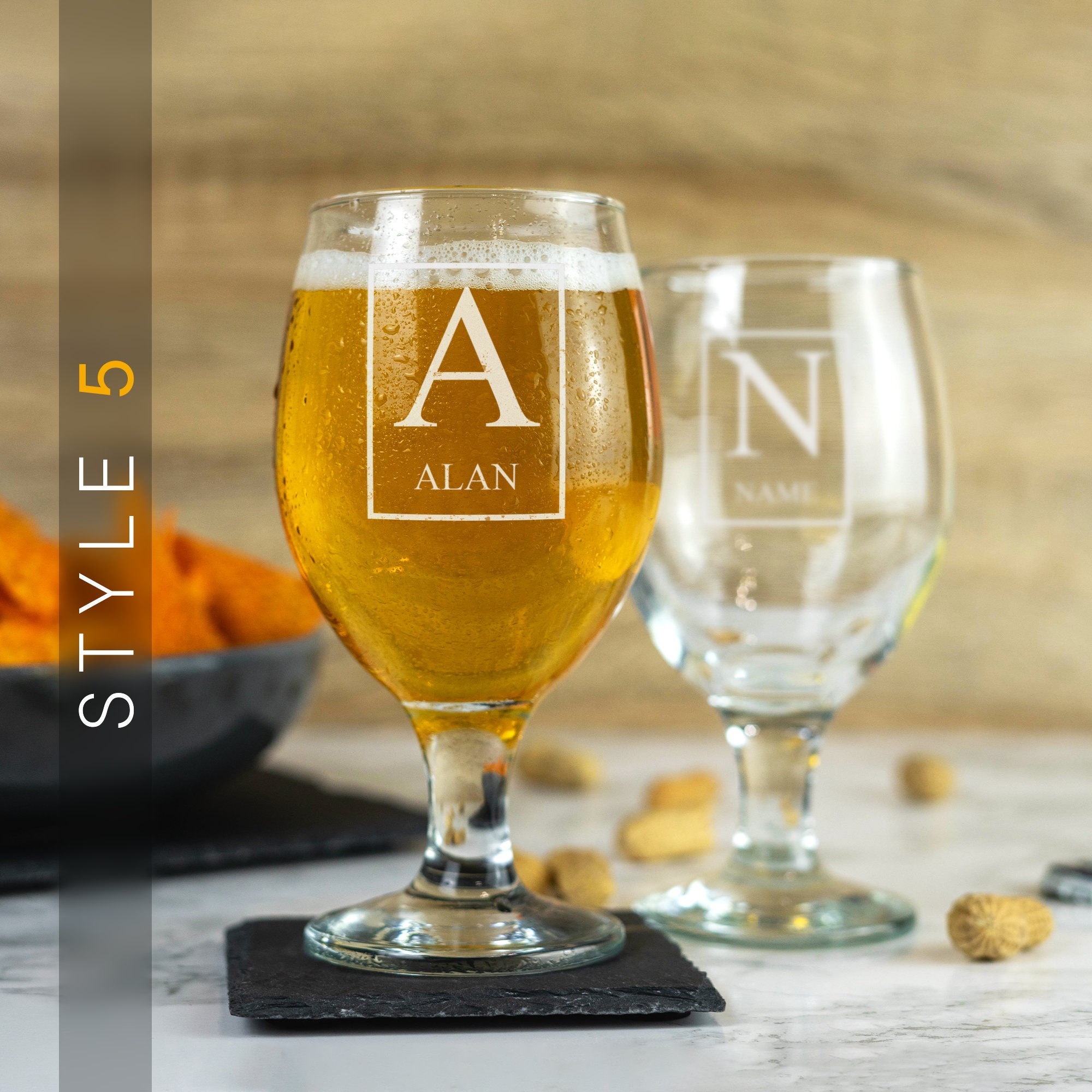 Personalised Beer Glass Engraved Stemmed Ale Craft Glass - Etsy UK