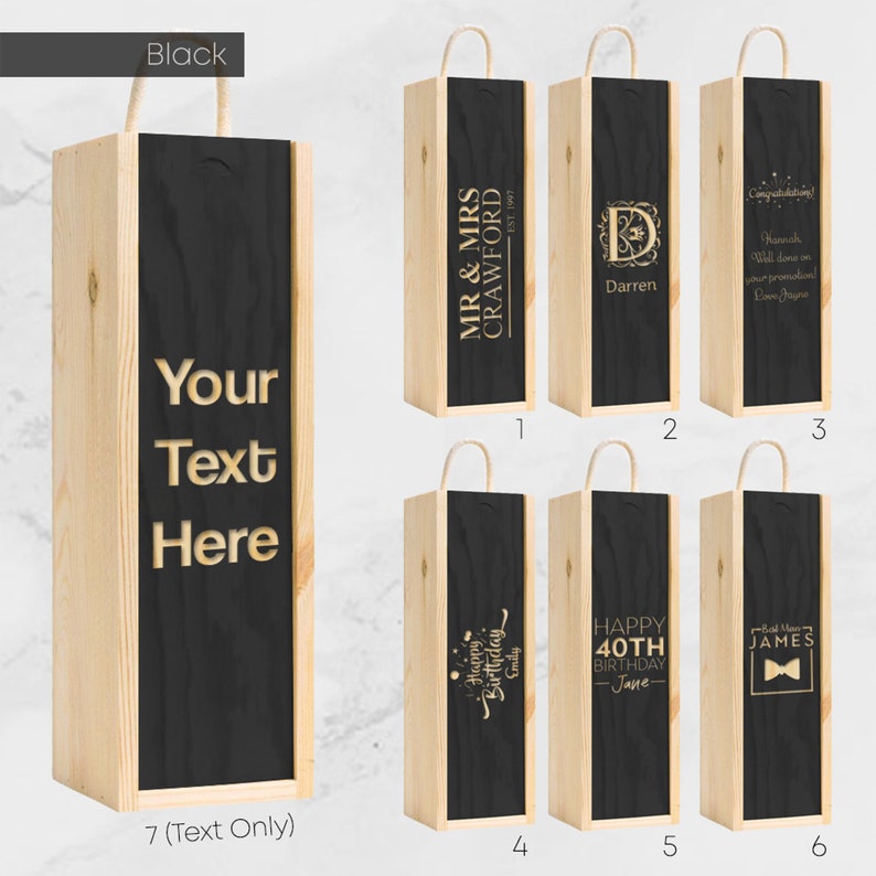 Personalised Bespoke Wooden Wine Box Laser Engraved Unique - Etsy