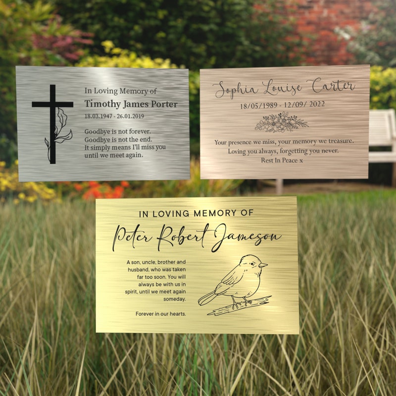 Memorial Nameplate Cross - Etsy UK